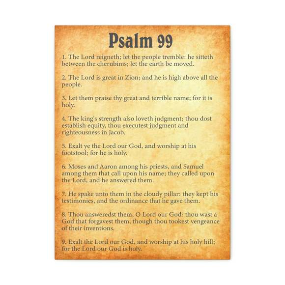Express Your Love Gifts | Art | Scripture Sign Psalm 99 Chapter Gold Bible Canvas Christian Wall ...